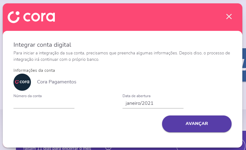 Conta Cora PJ: Como fazer a integração da minha conta com a Conube?